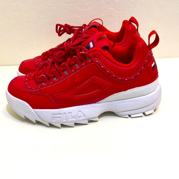 Fila | Shoes | Vintage Fila Red Shoes Sizes 85 | Poshmark